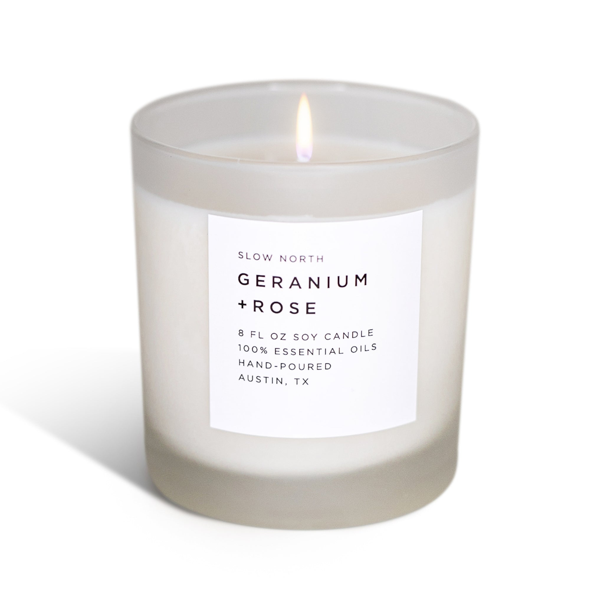 Geranium + Rose 100% Essential Oil All-Natural Candle