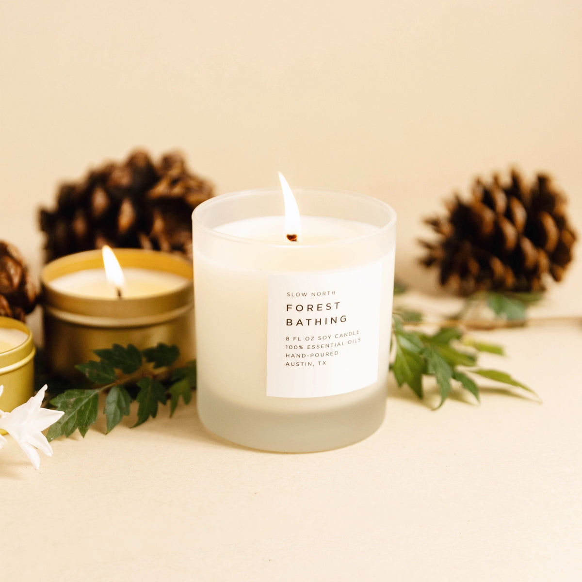 Forest Bathing, a non toxic soy candle by Slow North